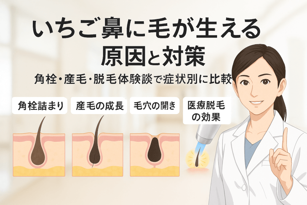 いちご鼻に毛が生えてる症状別原因と正しい対策法比較｜角栓・産毛・脱毛体験談付き | Reposeen